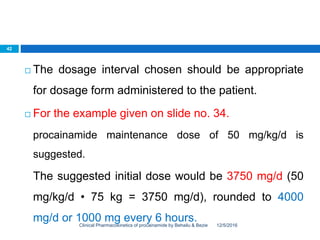 clinical pharmacokinetics of Procainamide | PPTX