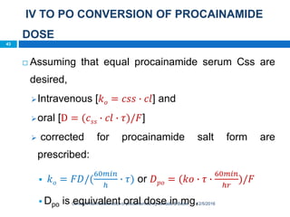 clinical pharmacokinetics of Procainamide | PPTX