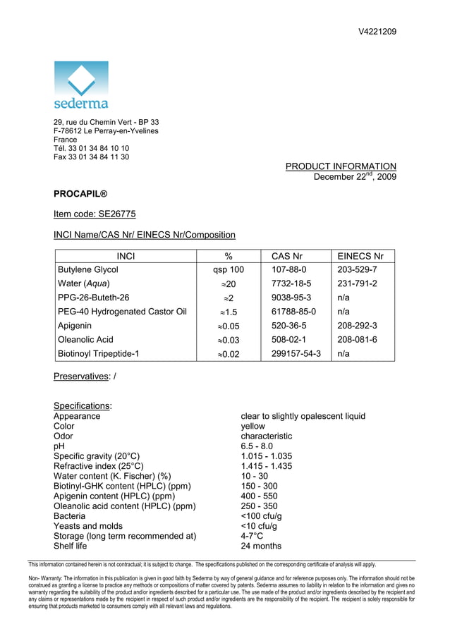 Procapil® ficha tecnica | PDF