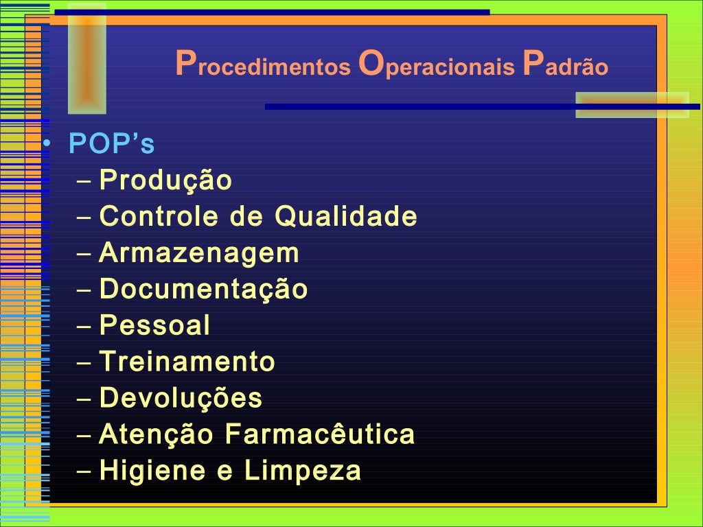 Procedimentos operacionais padrão pop´s