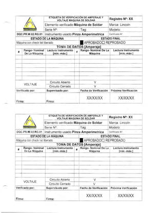 Procedimiento caliobracion maquinas soldar | PDF