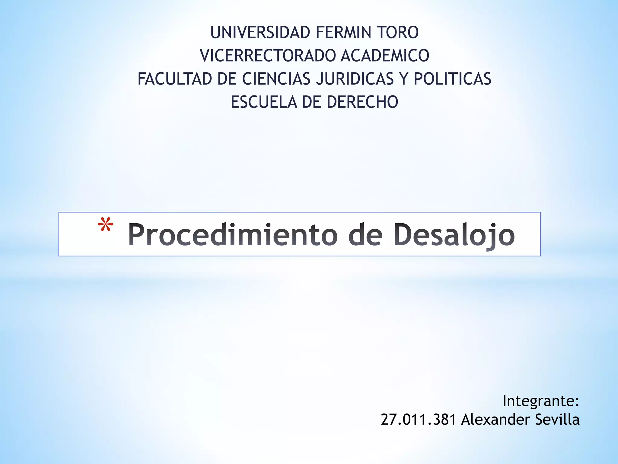Procedimiento de desalojo | PPTX