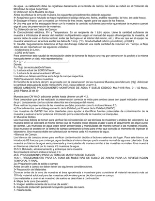 Procedimiento monitoreo de agua y suelo | DOC