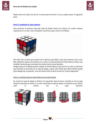 Procedimiento para la resolucion del cubo de rubik | PDF