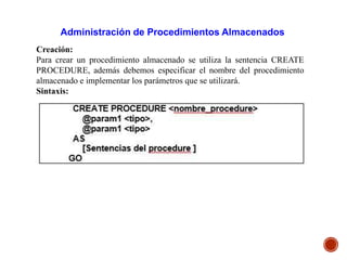 Procedimientos almacenados | PPTX