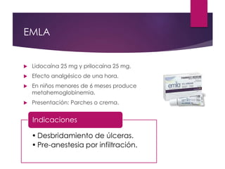Procedimientos de anestesia local | PPTX