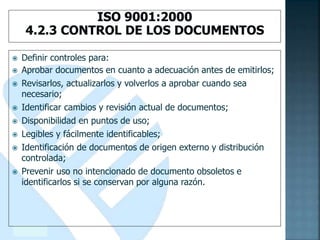 Procedimientos documentados iso 9001 | PPTX