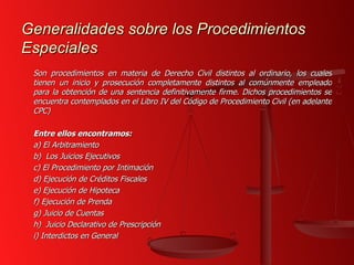 Procedimientos especiales | PPT