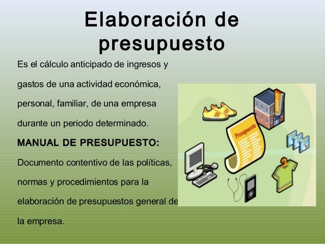 Procedimientos Para La Elaboración De Presupuestos