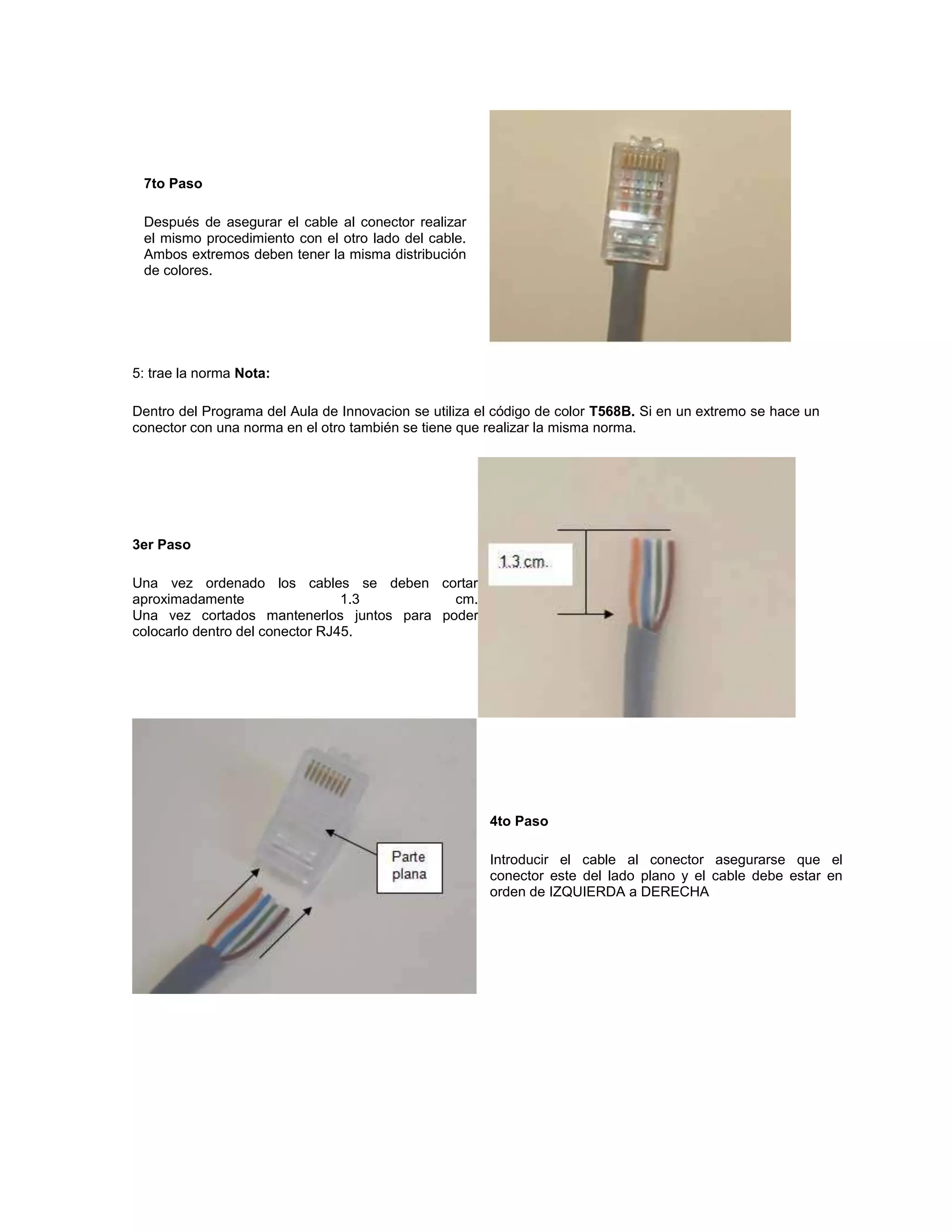 Procedimientos para preparar un conector rj45 | DOCX