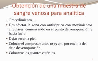 Procedimientos para venopunción | PPTX