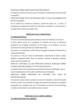 Procedimientos y ejecucion del peritaje | PDF