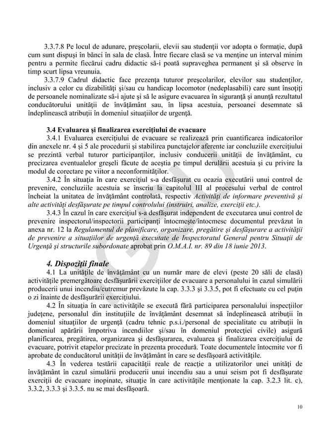 Procedura -evacuare-unitati-invatamant-2015 | PDF
