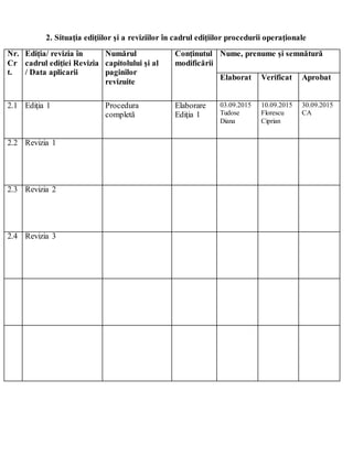 Procedura ev elevi | DOCX