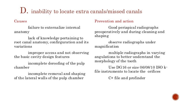 Procedural errors in endodontics