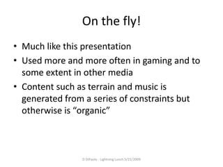 Procedural Generation In Games | PPTX