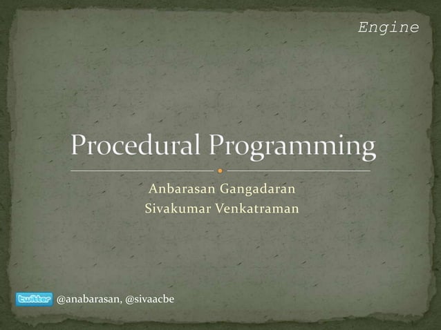 Procedural programming | PPTX | Programming Languages | Computing