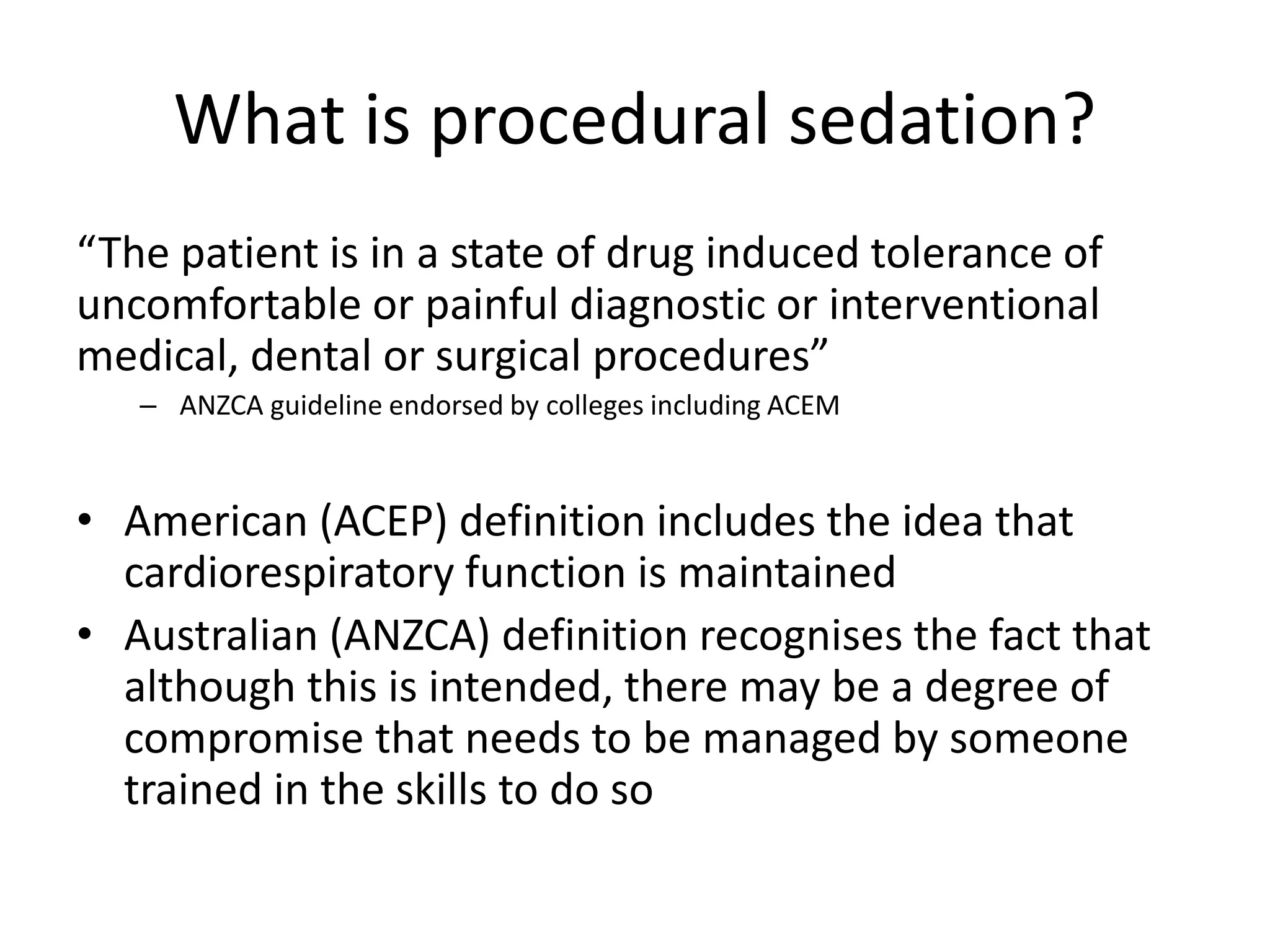Procedural Sedation | PPTX | First Aid | Injuries