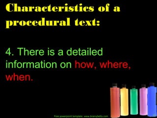 Features of a Procedural Text | PPT