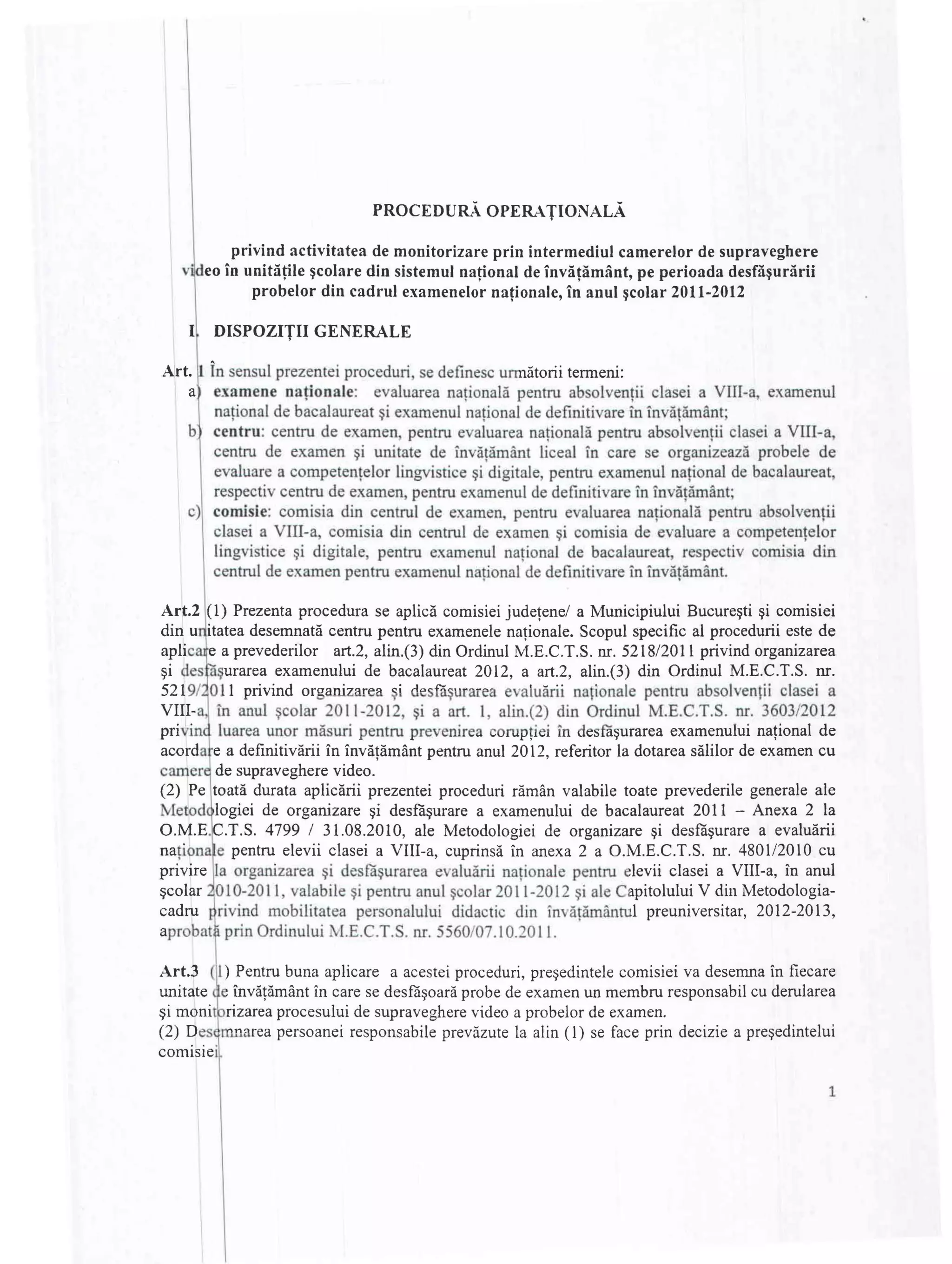 Procedura operationala camere_supraveghere_video_examennationale2012 (1 ...