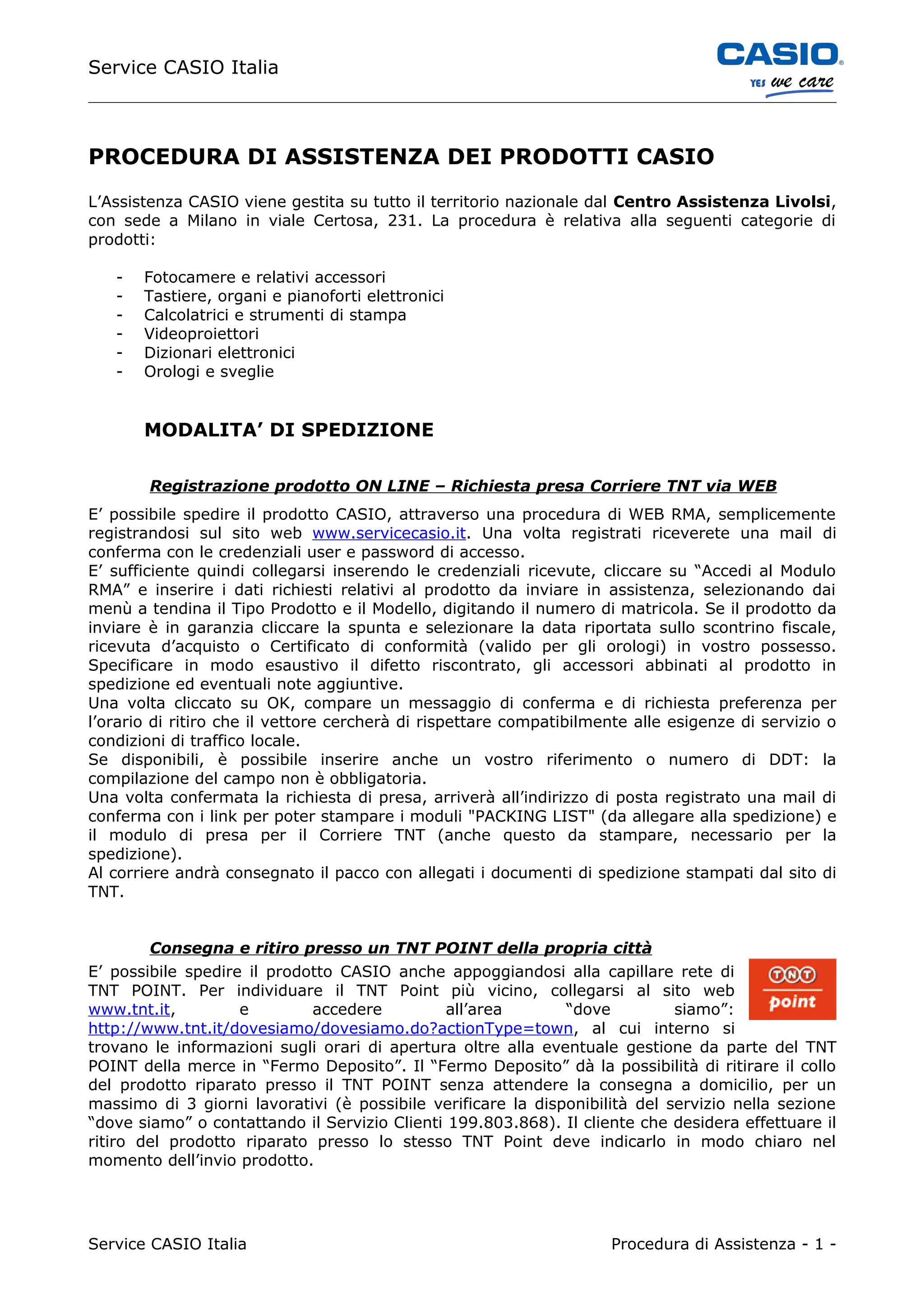 Procedura unificata | DOC