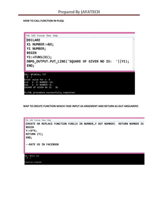 Procedure and Function in PLSQL | PDF