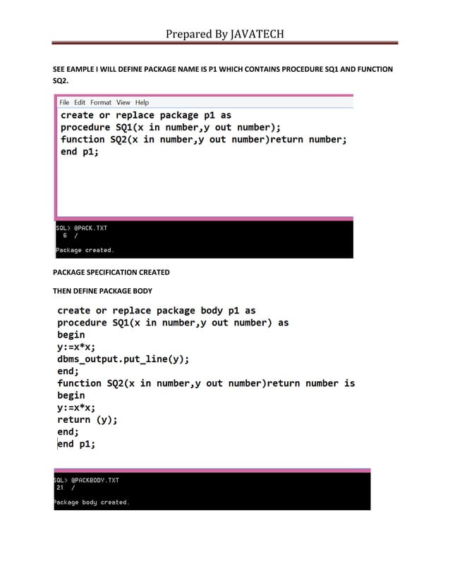 Procedure And Function In Plsql Pdf