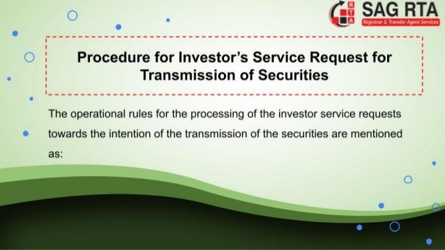 Processing the Request of RTA Agent & Issuer Companies | PPT