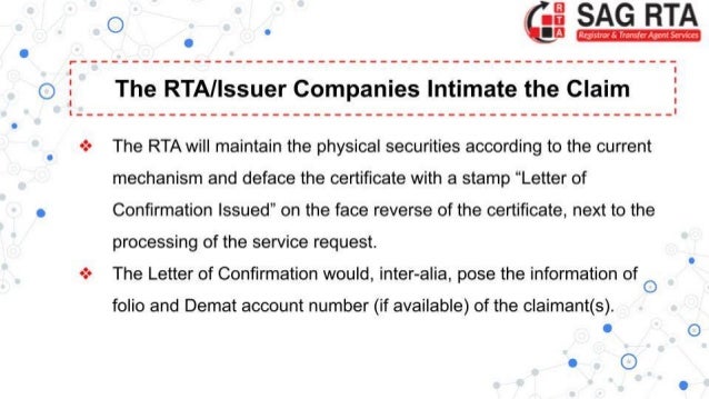 Processing the Request of RTA Agent & Issuer Companies | PDF