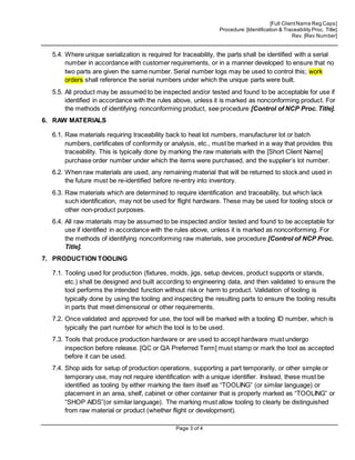 Procedure identification and traceability | DOCX