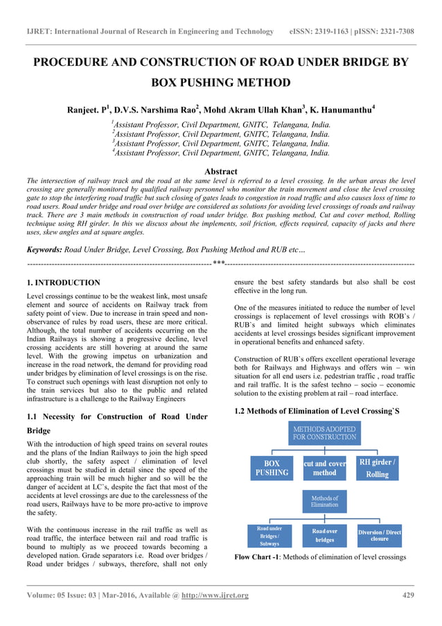 Procedure and construction of road under bridge by box pushing method ...
