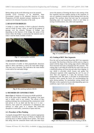 Procedure and construction of road under bridge by box pushing method | PDF