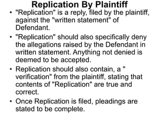 Procedure before civil court in India and the roles of each officials.pptx