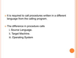 Procedure calls(compilar) | PPTX | Programming Languages | Computing