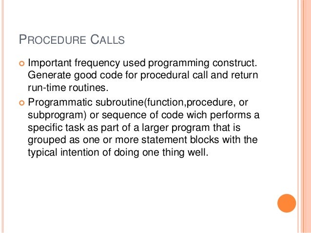 Procedure calls(compilar)
