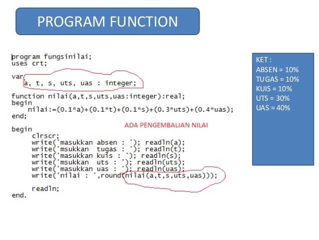 Procedure dan function di Pascal