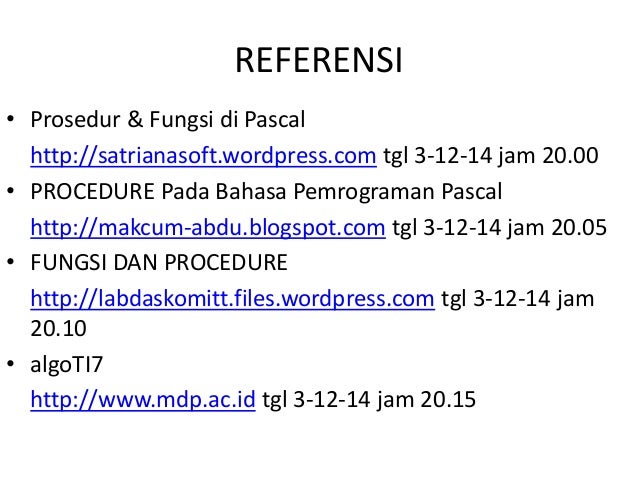 Procedure dan function di Pascal