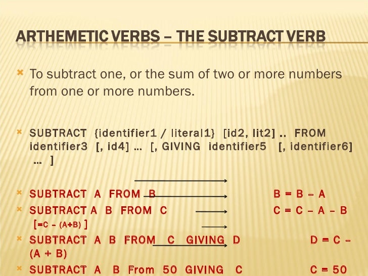 Procedure Division & Basic Verbs