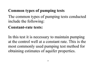 Pumping Test Procedure : Methods of in site Permeability Test – DFXDX