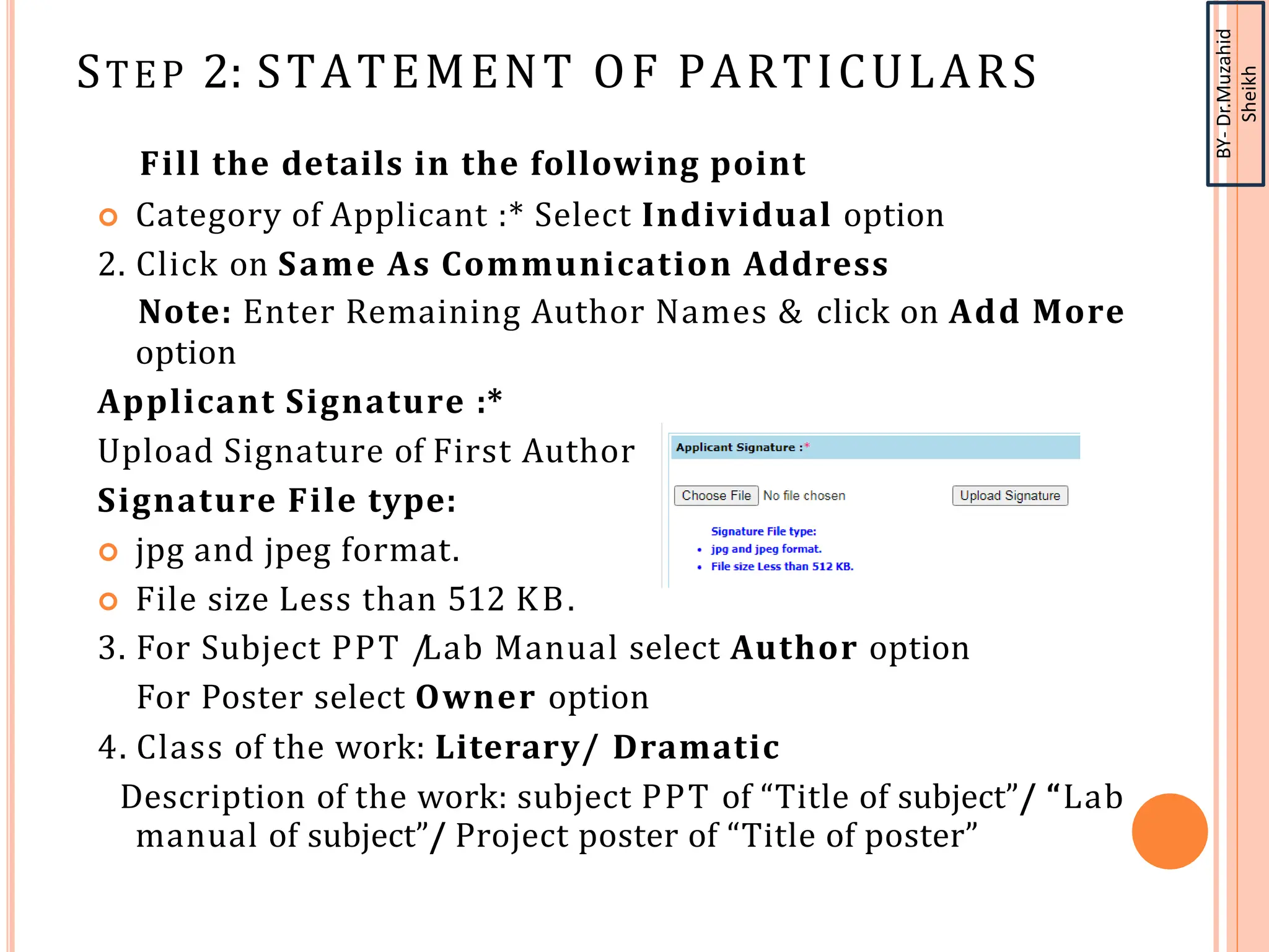 APPLICATION PROCEDURE FOR COPYRIGHT FILING.pptx