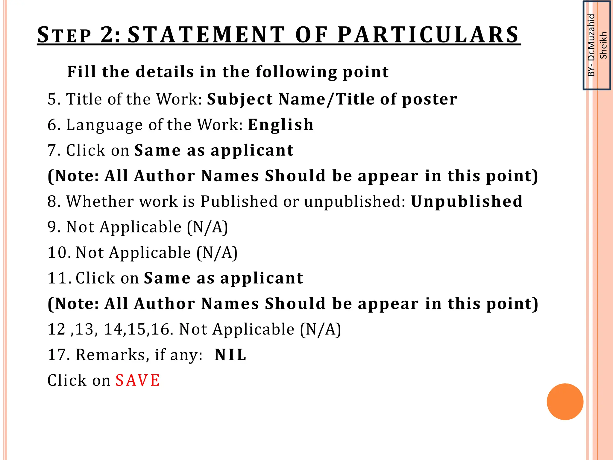 APPLICATION PROCEDURE FOR COPYRIGHT FILING.pptx