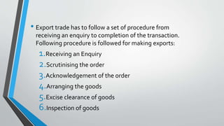 Procedure for export | PPTX
