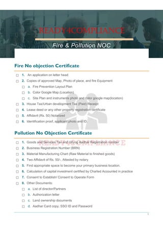 Procedure for fire and Pollution NOC in state of Rajasthan | PDF