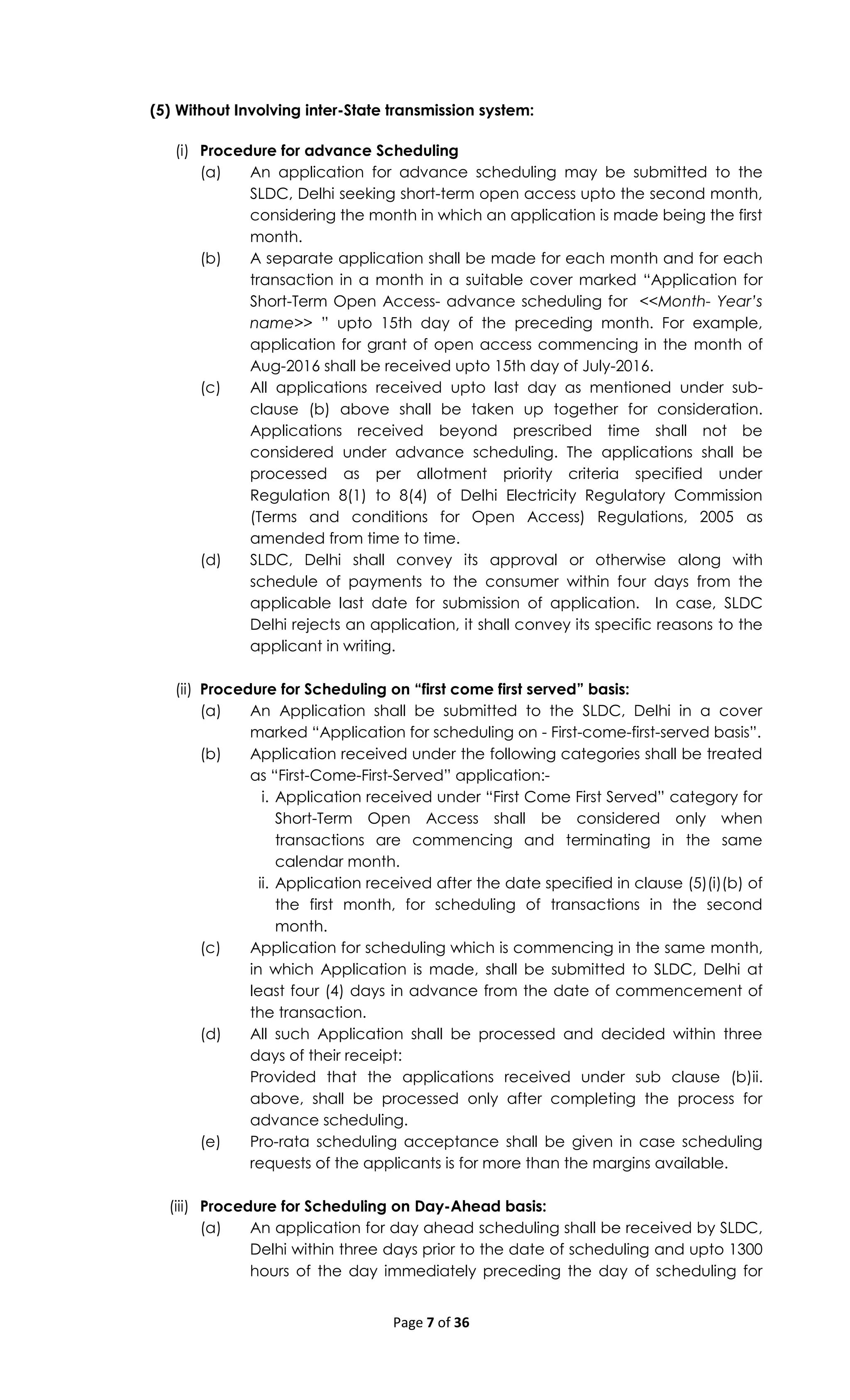 Procedure for implementation of short term open access (stoa) | PDF