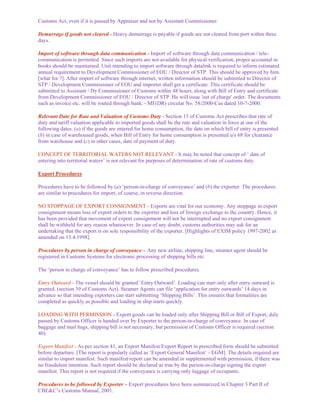 Procedure for import and export | PDF