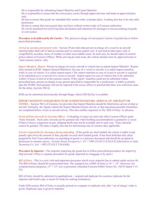 Procedure for import and export | PDF