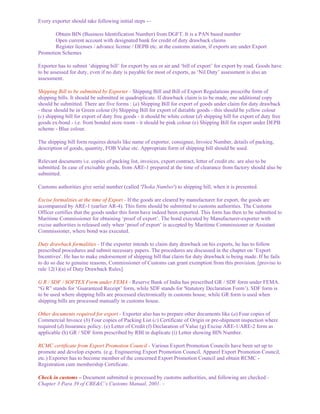 Procedure for import and export | PDF