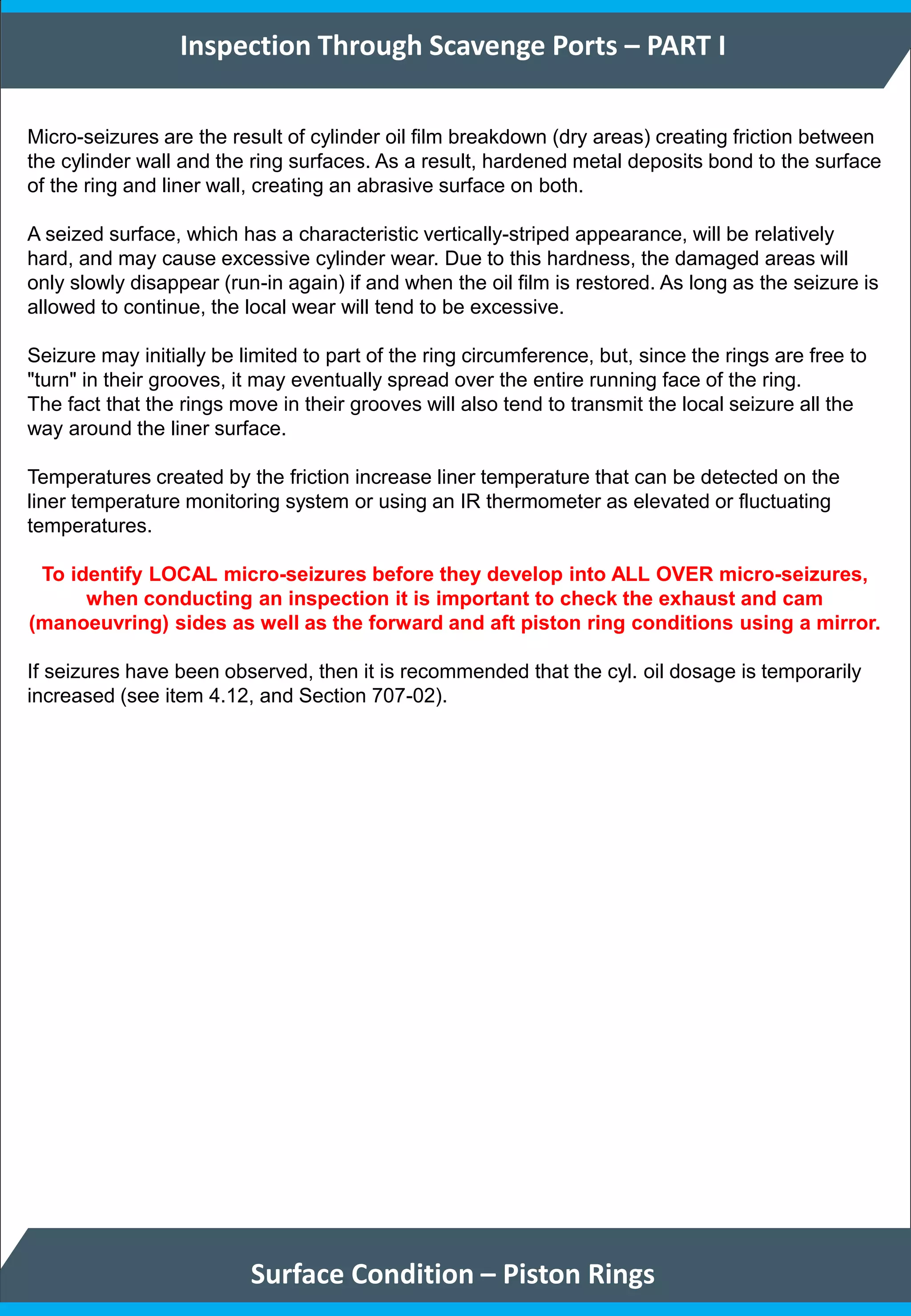 Procedure for Inspection Pistons and Cylinder Liners | PDF