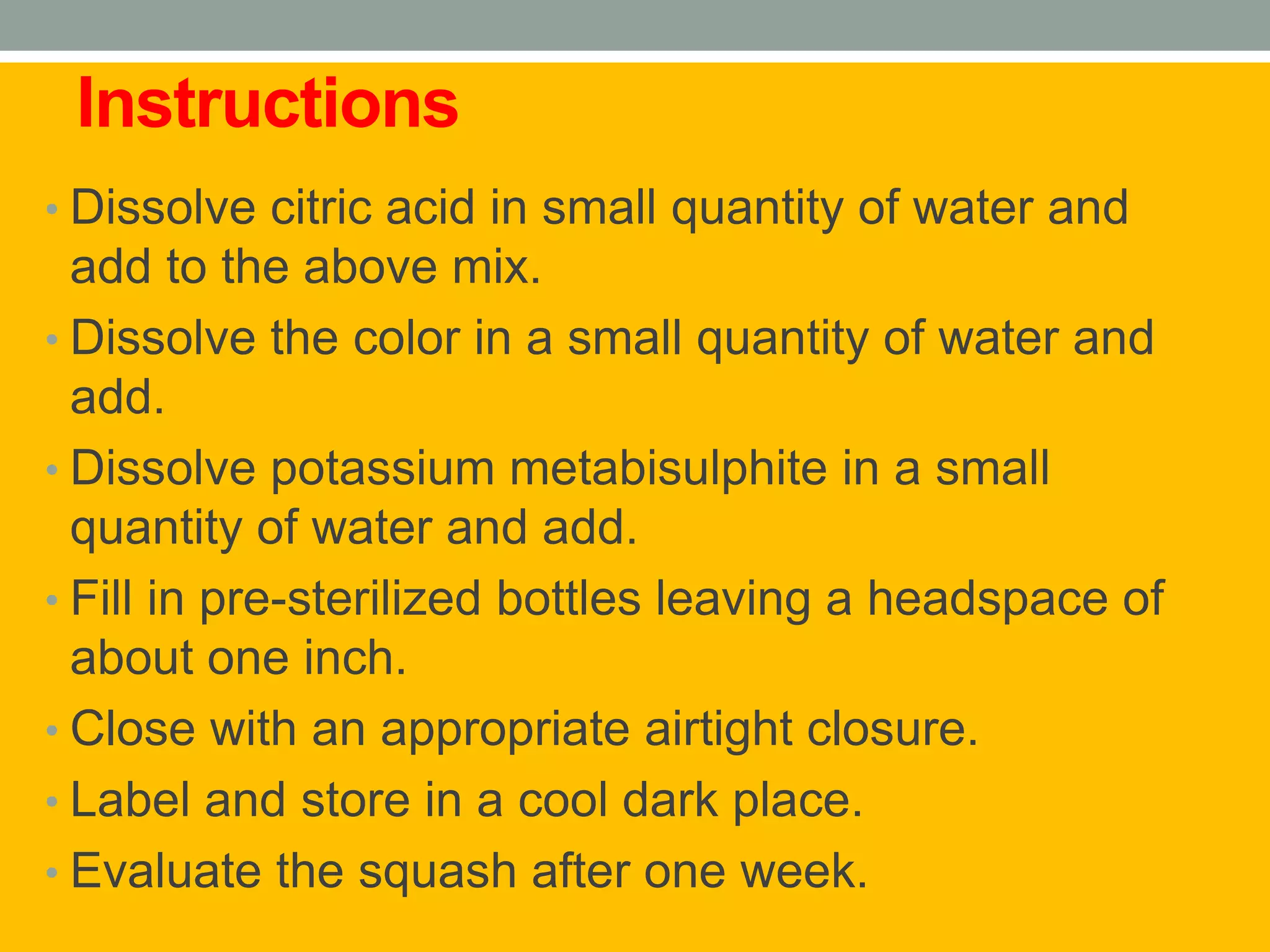 Procedure for preparation of mango suqash | PPTX