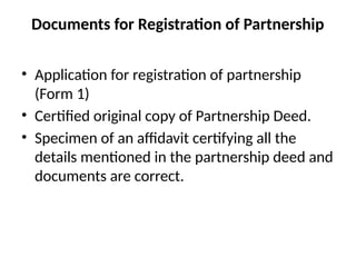 Procedure for Registering a Partnership Firm.pptx | Law